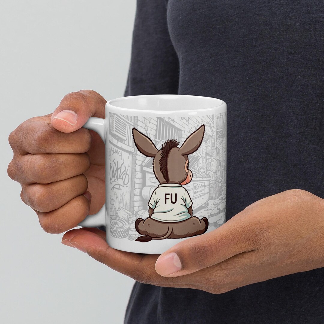 The Dissenter Sarcastic Donkey Coffee Mug Dark Humor Animal Gift Funny ...