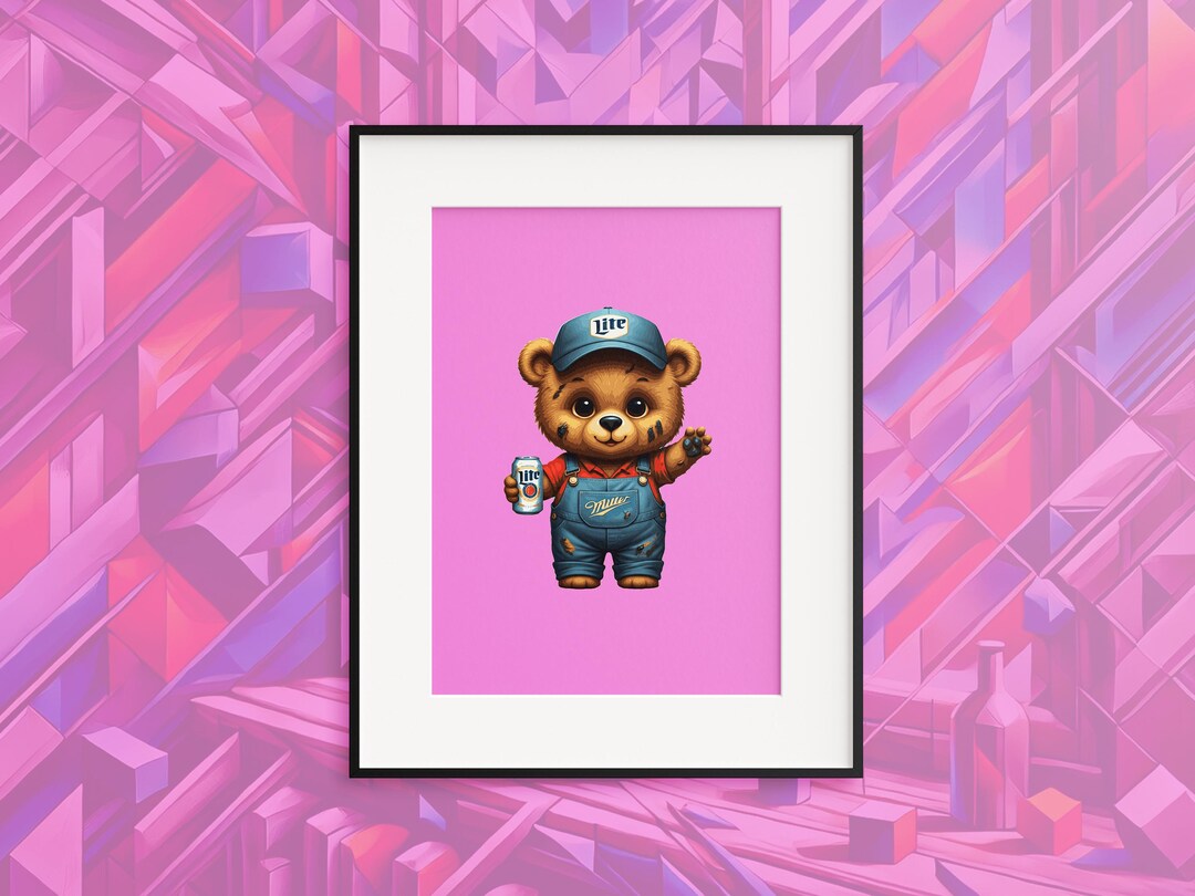 Miller Bear - Digital Download - Fun Bear Illustration, Whimsical ...