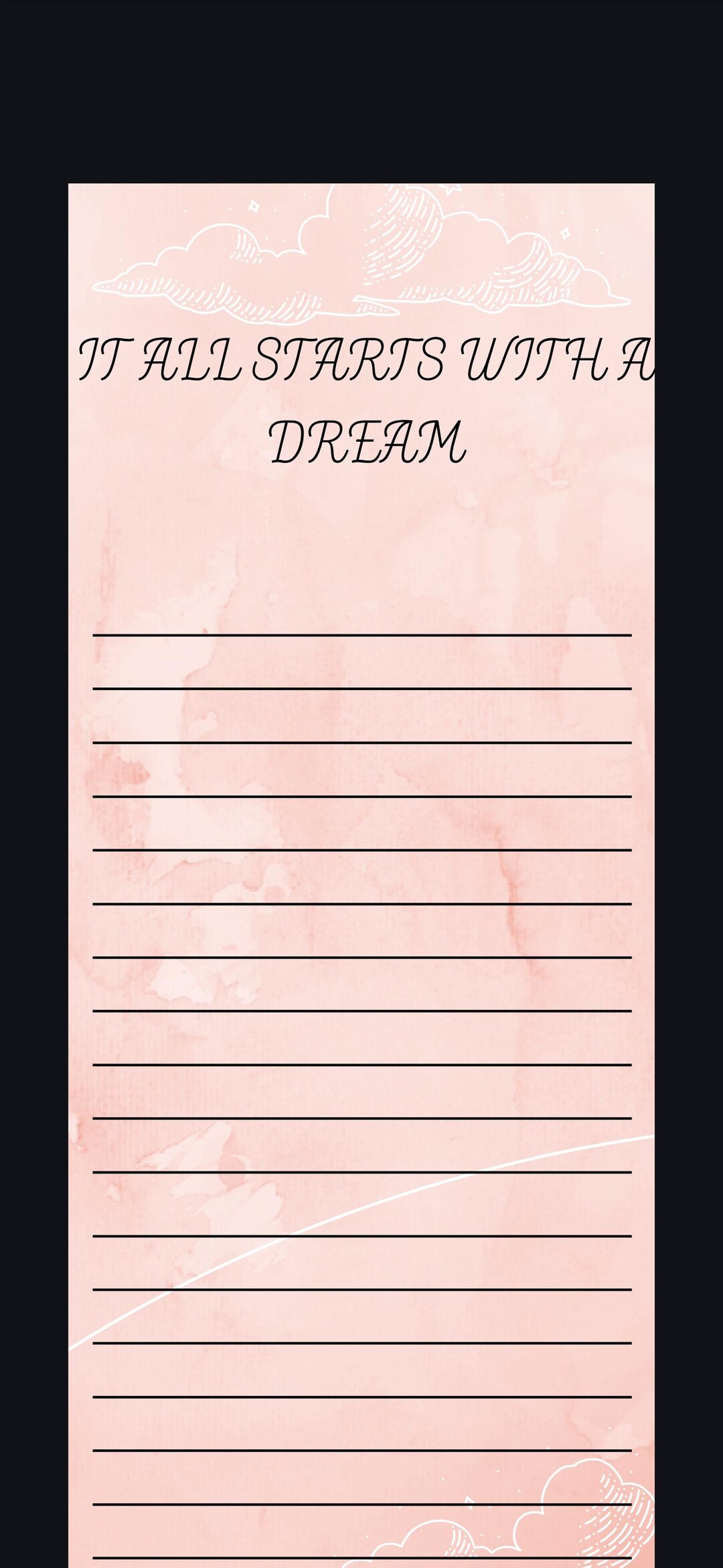 Printable Motivational Notepad | Soft Pink Affirmation Journal (digital ...