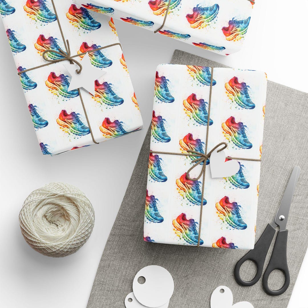 Running Shoes Wrapping Paper – Colorful Gift Wrap, Runner's Gift - Etsy