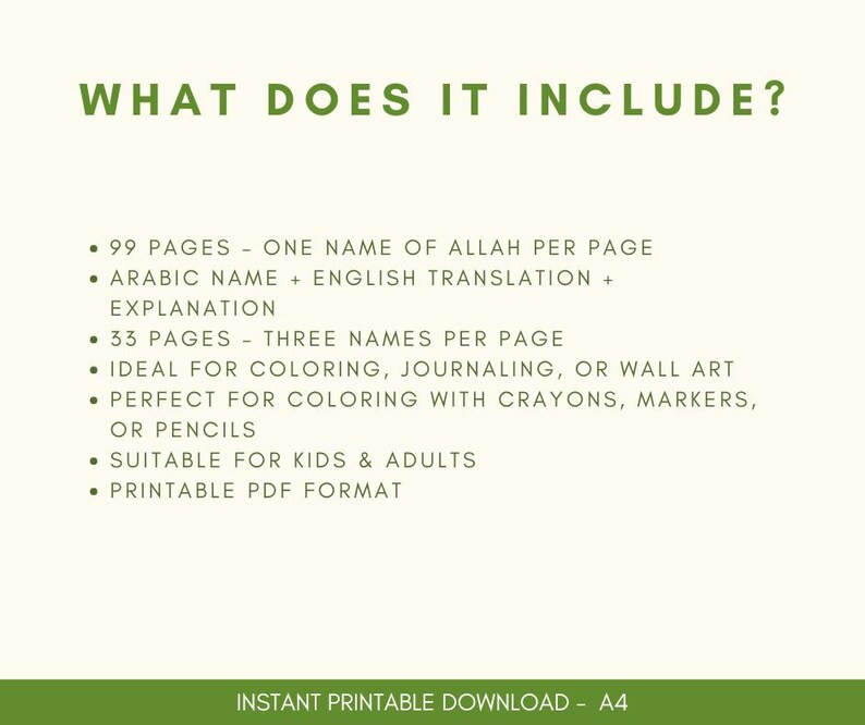 99 Names of Allah Coloring Pages | Islamic Learning, Kids & Adults (A4 ...
