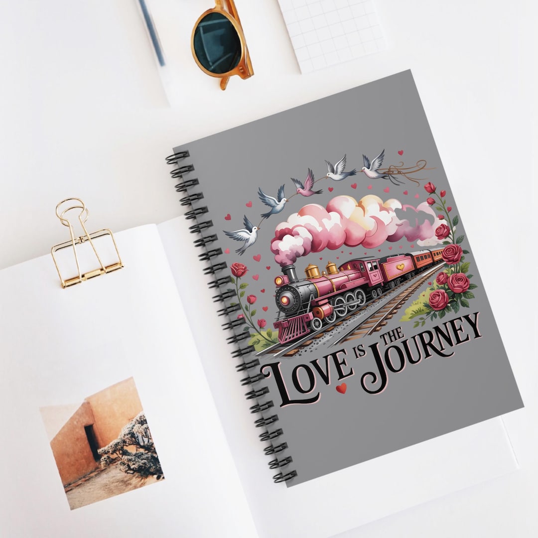 Love is the Journey Train Notebook | Spiral Ruled Journal - Etsy