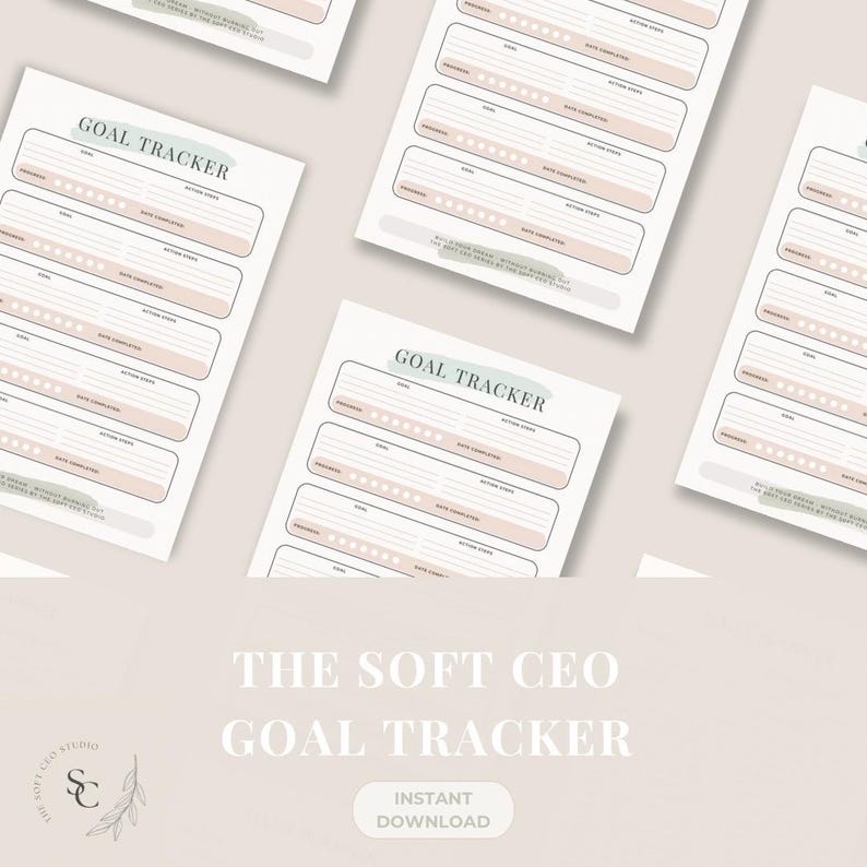Soft CEO Goal Tracker Printable Planner Goal Tracker Feminine ...