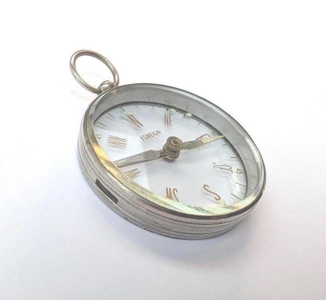 Vintage Transparent Map Compass – “foreign” Mark – C.1930s Nickel ...