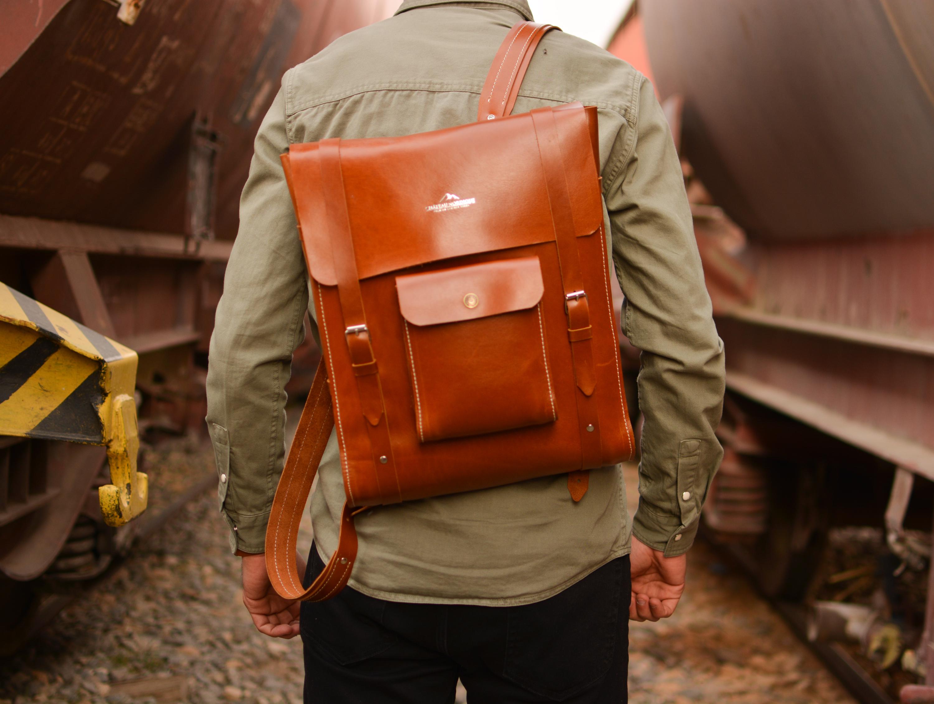 Japanese Style Leather Backpack, Structured and Tough - Etsy