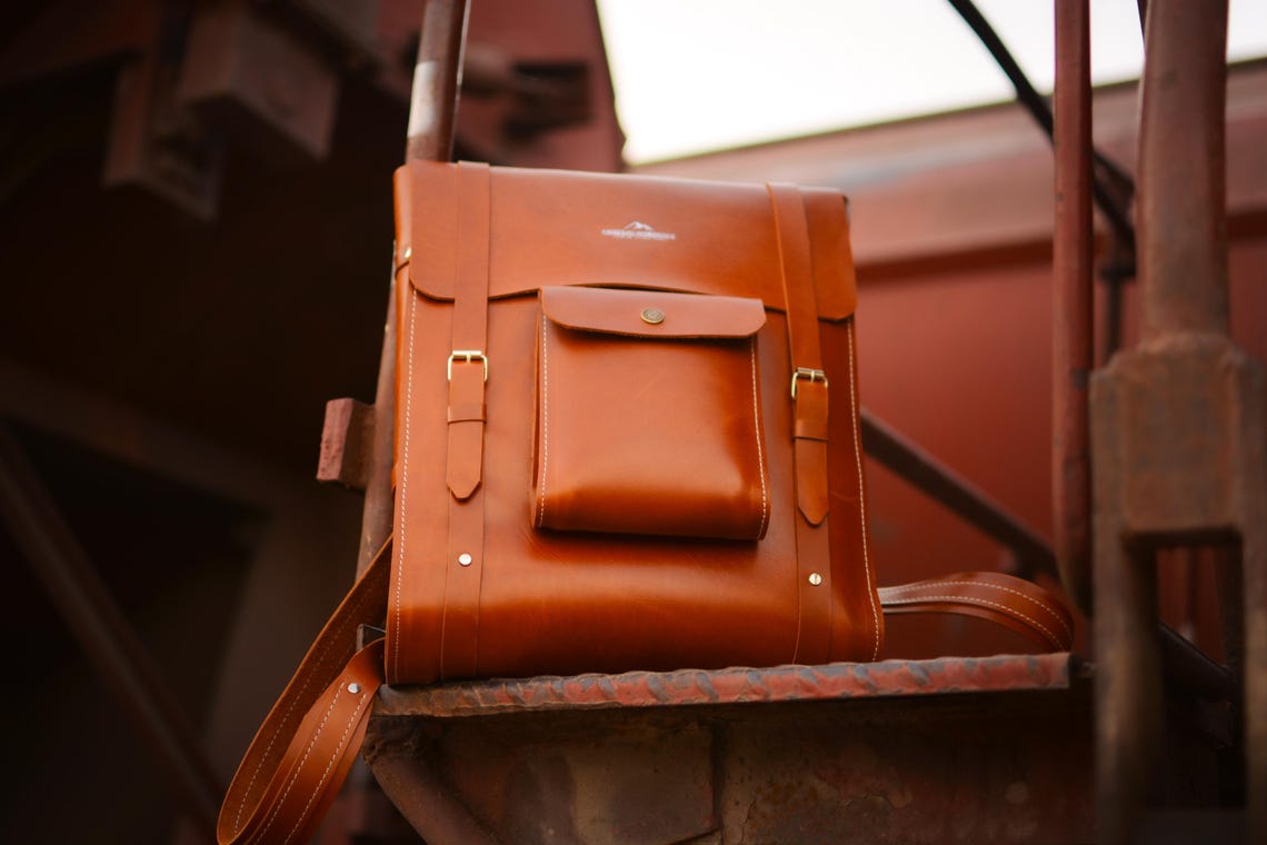 Japanese Style Leather Backpack, Structured and Tough - Etsy