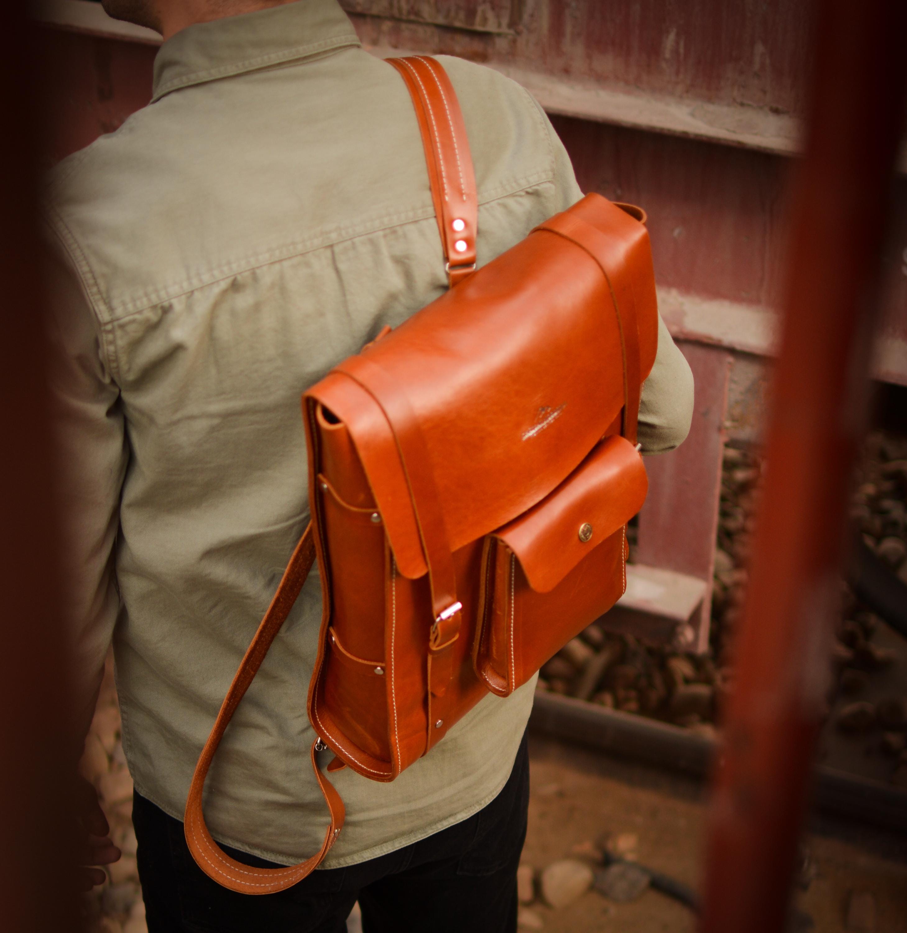 Japanese Style Leather Backpack, Structured and Tough - Etsy