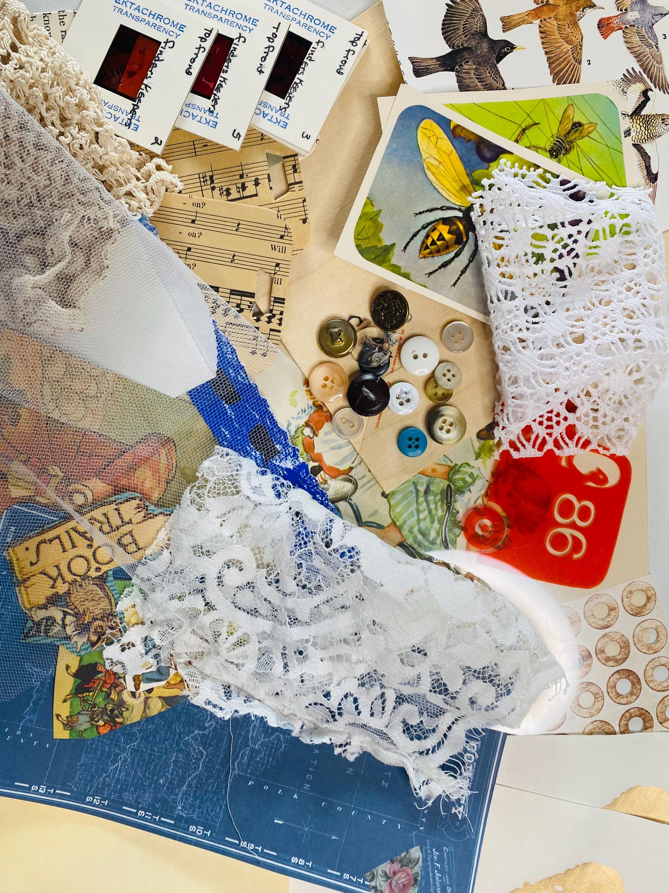 Junk Journal Ephemera Kit: 100+ Vintage and Printed Items, Fabric ...
