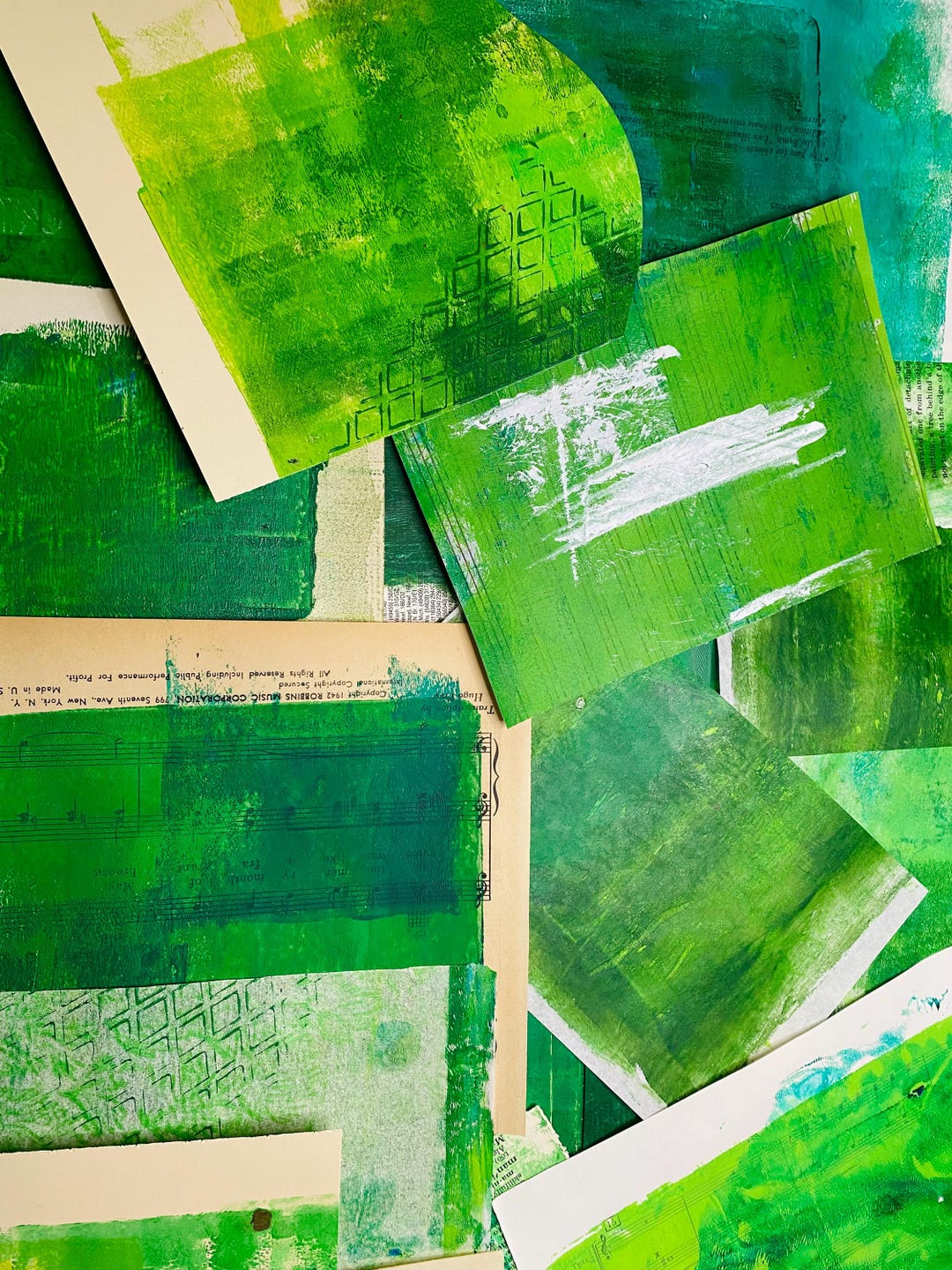 Textured Papers, Hand Painted, Assorted Paper Pack for Junk Journals ...