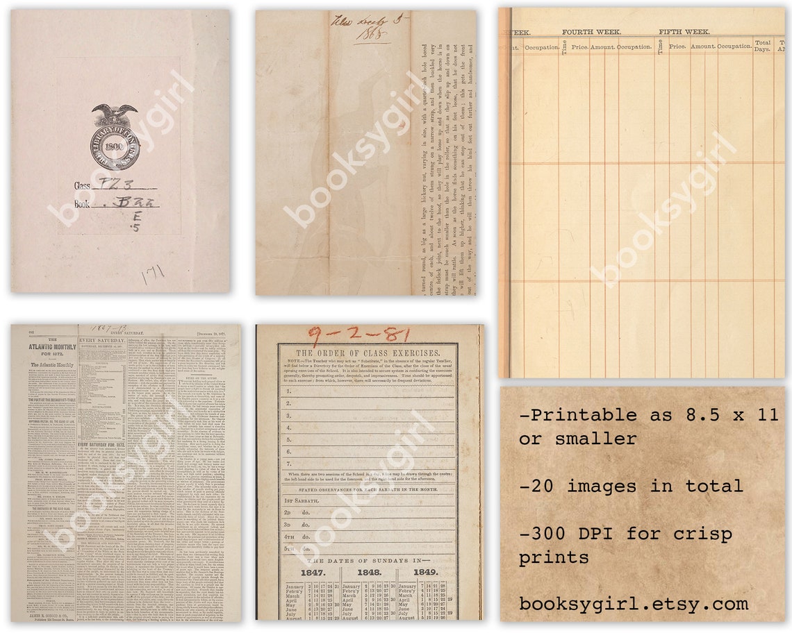 Antique Background Papers Digital Download Sepia Toned 20 - Etsy
