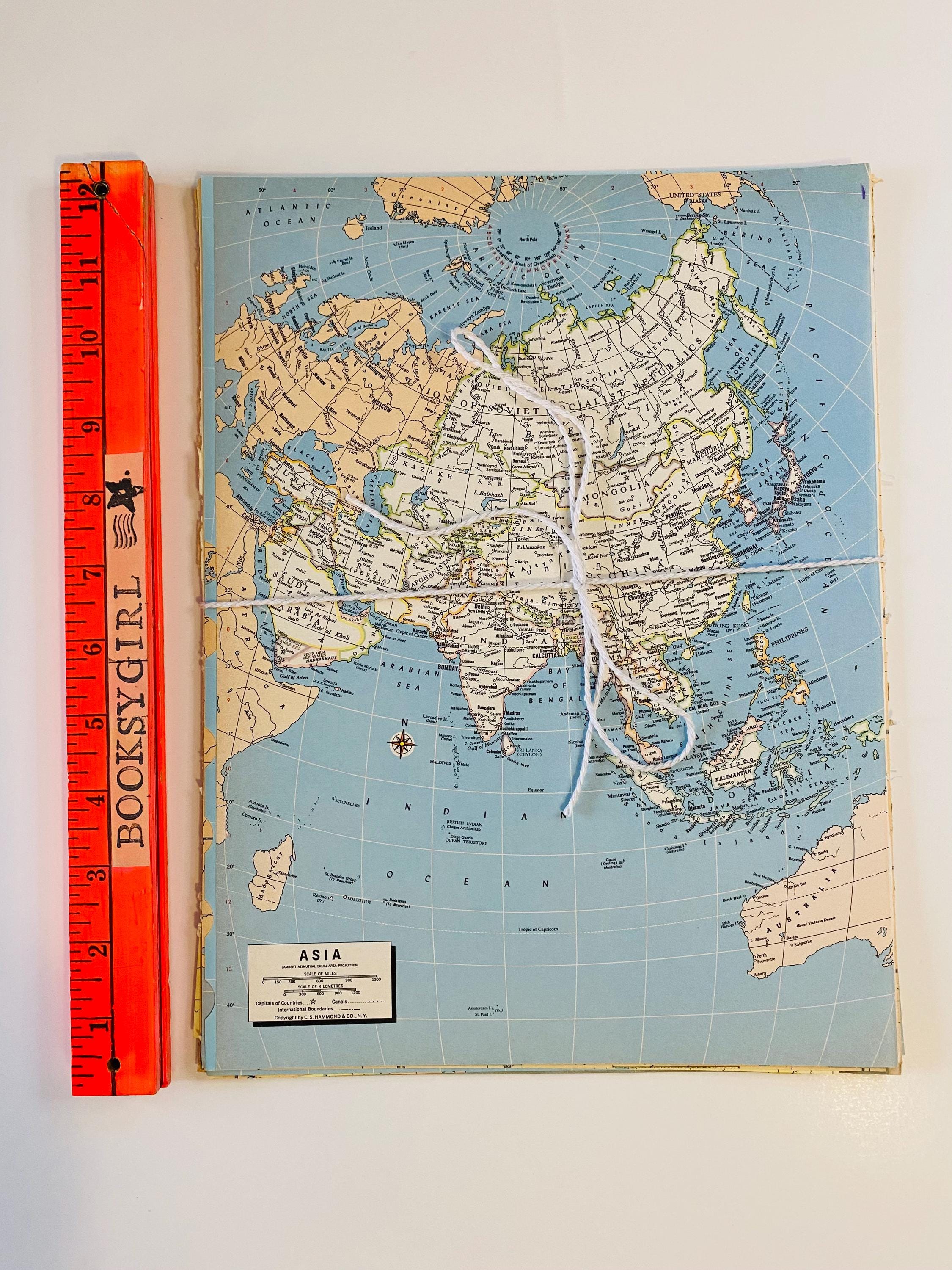 Vintage Map Set, Real Vintage Maps, Junk Journaling, Travel Journals ...