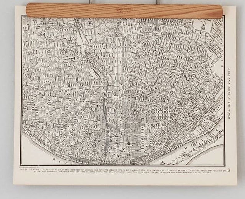 St. Louis Map Vintage, 1930s Map, Original, Rare, Suitable for Framing ...