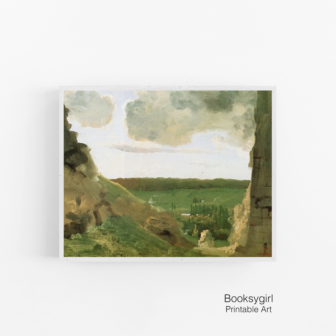 Landscape Medieval Ruins Corot Gallery Wall Printable Art - Etsy