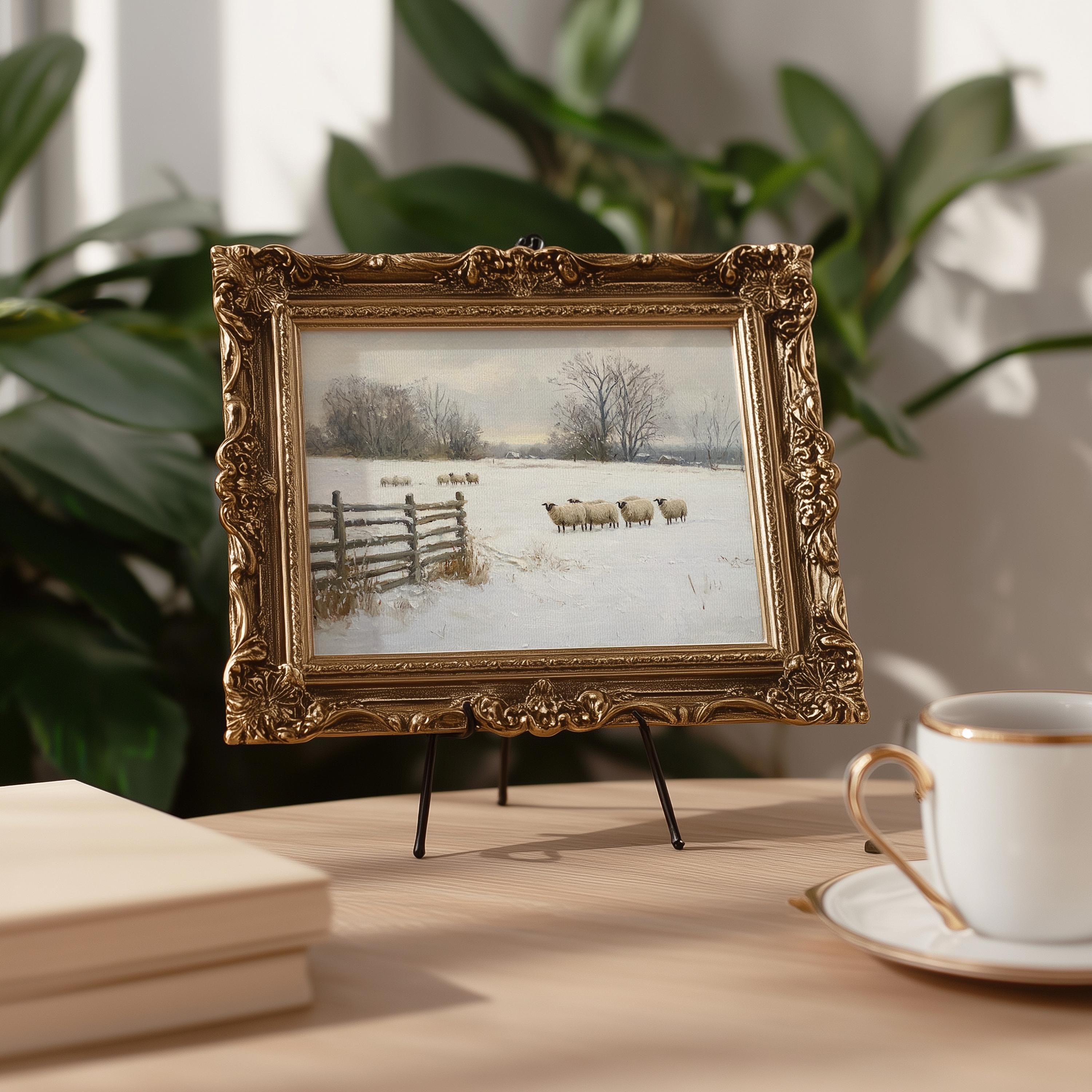 Winter Printable Wall Art Sheep Landscape - Rustic Pastoral Scene ...