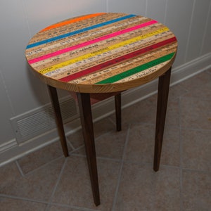 Yard Stick End Table, Vintage Mission Lamp Table, Yard Stick Topped ...