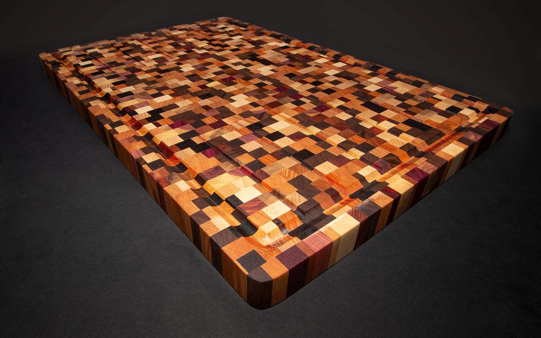 Chaos End Grain Cutting Board, Large End Grain Scatter Butcher Block ...