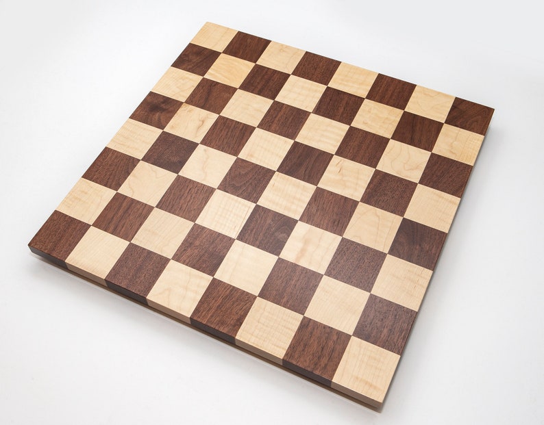 Walnut Maple Solid Wood Chess & Checkers Board - Etsy