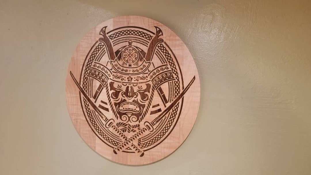 Handmade Maple Samurai Warrior Wood Carving: Dojo Decor Sign - Etsy