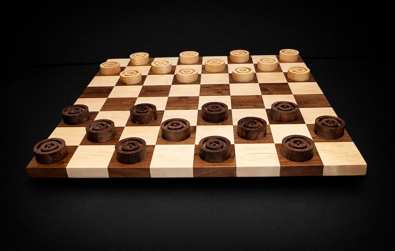 Jumbo Checkers Set: Maple & Walnut Solid Hardwood Gaming Board - Etsy