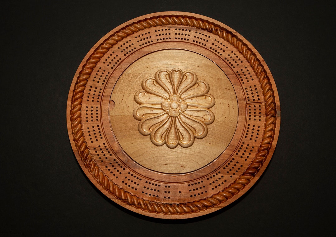 Stunning Hardwood Cribbage Set Exotic Wood Cribbage Round Cribbage ...