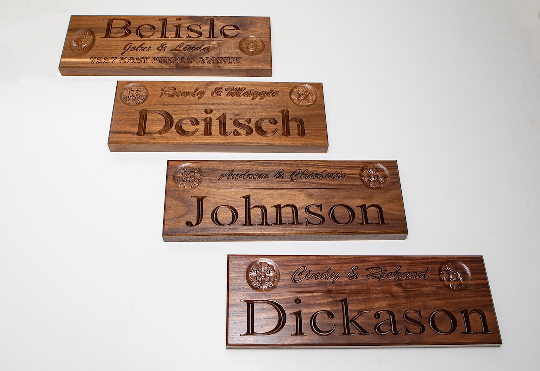Personalized Wooden House Sign, Custom Hardwood Name Plaque ...