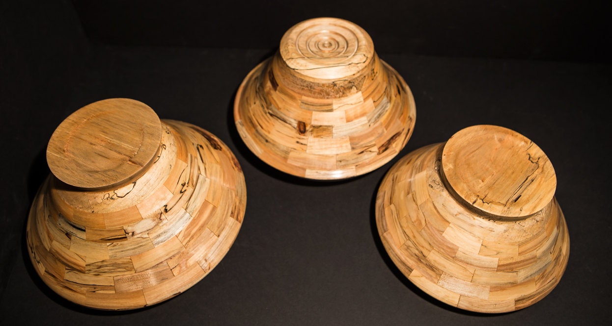 Unique Handturned Spalted Maple Decorative Bowls Segmented | Etsy