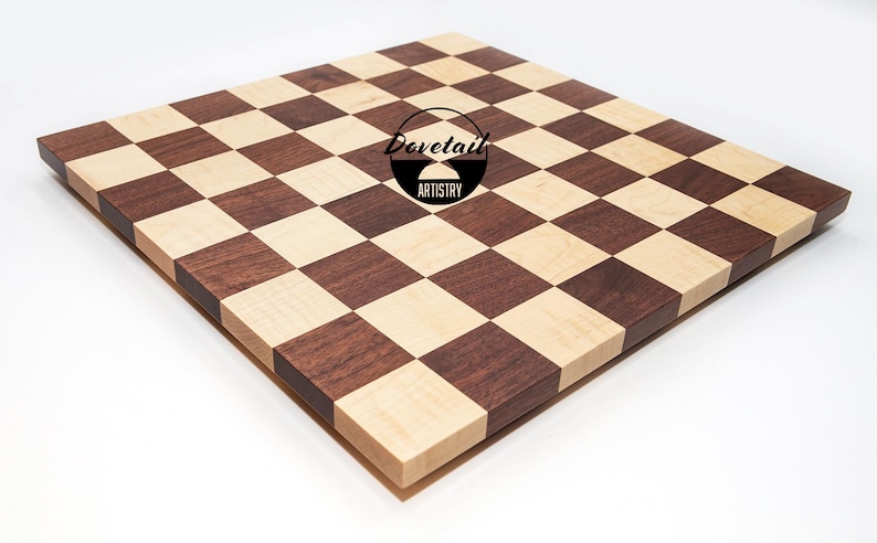 Walnut Maple Solid Wood Chess & Checkers Board - Etsy Australia