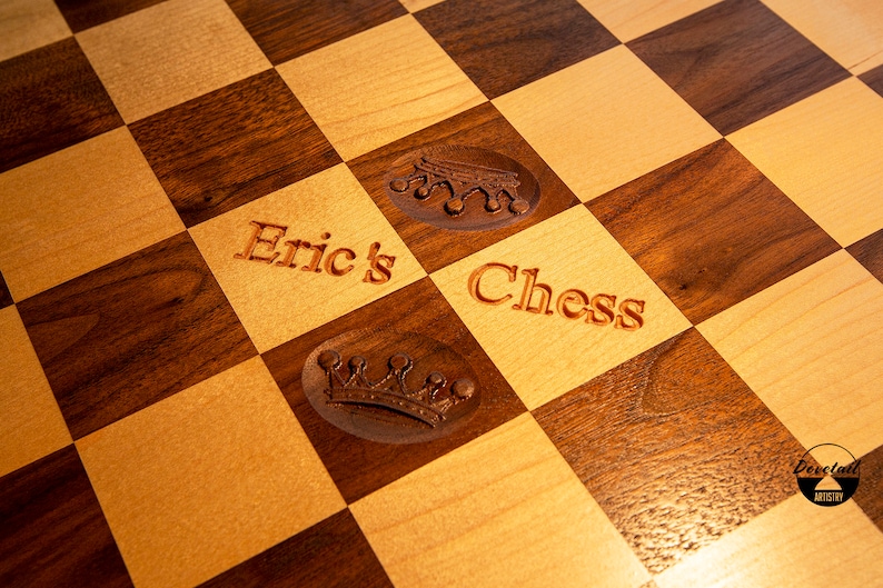 Walnut Maple Solid Wood Chess & Checkers Board - Etsy