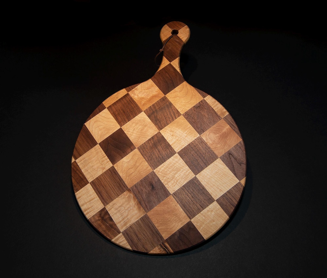 Checkerboard Maple Walnut Charcuterie Board: Wooden Cheese Serving ...