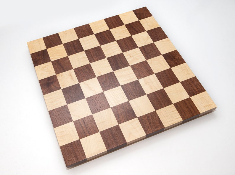 Walnut Maple Solid Wood Chess & Checkers Board - Etsy