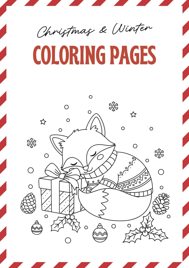 Christmas Winter Coloring Pages, 50+ Holiday Activity Sheets (PDF) - Etsy