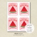 INSTANT DOWNLOAD | Printable Watermelon Valentine | Printable Valentine ...