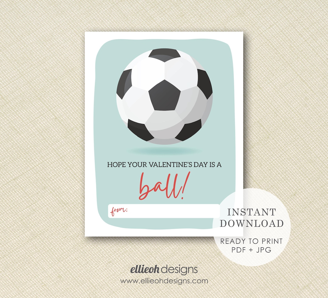 DIGITAL DOWNLOAD | Printable Valentine | Sports Themed Valentine | Boy ...