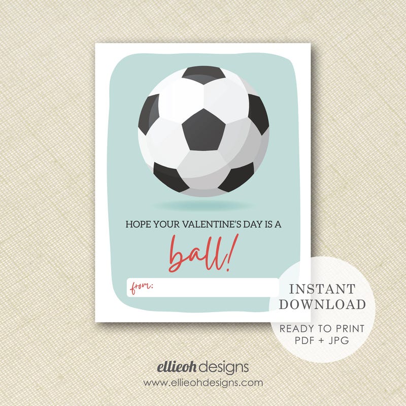 Soccer Valentine - Etsy