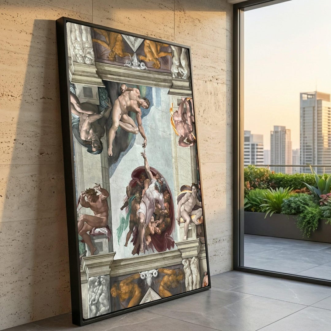 Michelangelo's Creation of Adam Canvas Print, Renaissance Art - Etsy