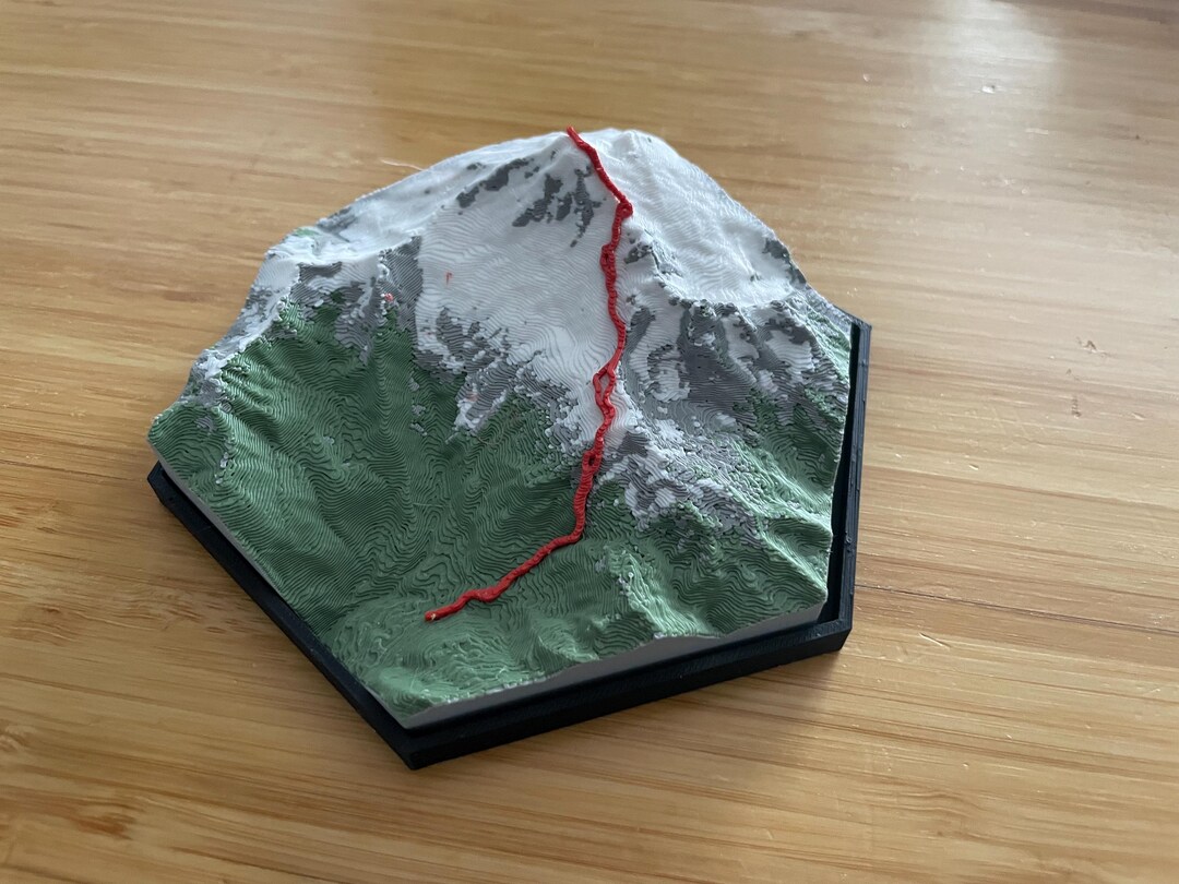 Custom 3D Printed Mountain Terrain Map - Personalized Wall Art for ...