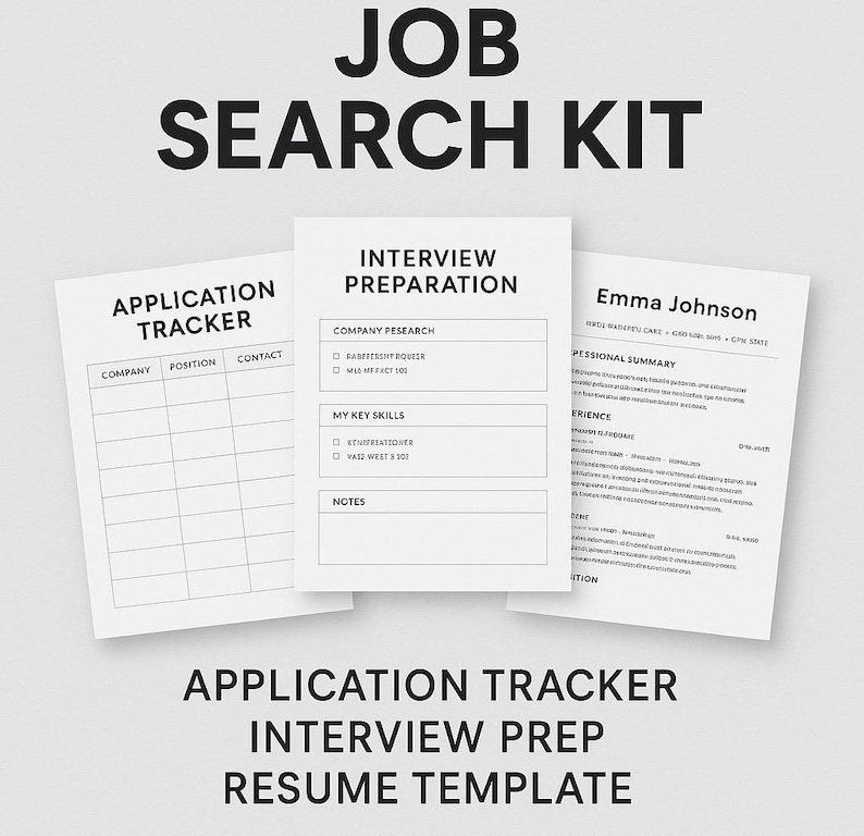Job Search Kit: Application Tracker, Interview Prep, Follow-up Emails ...
