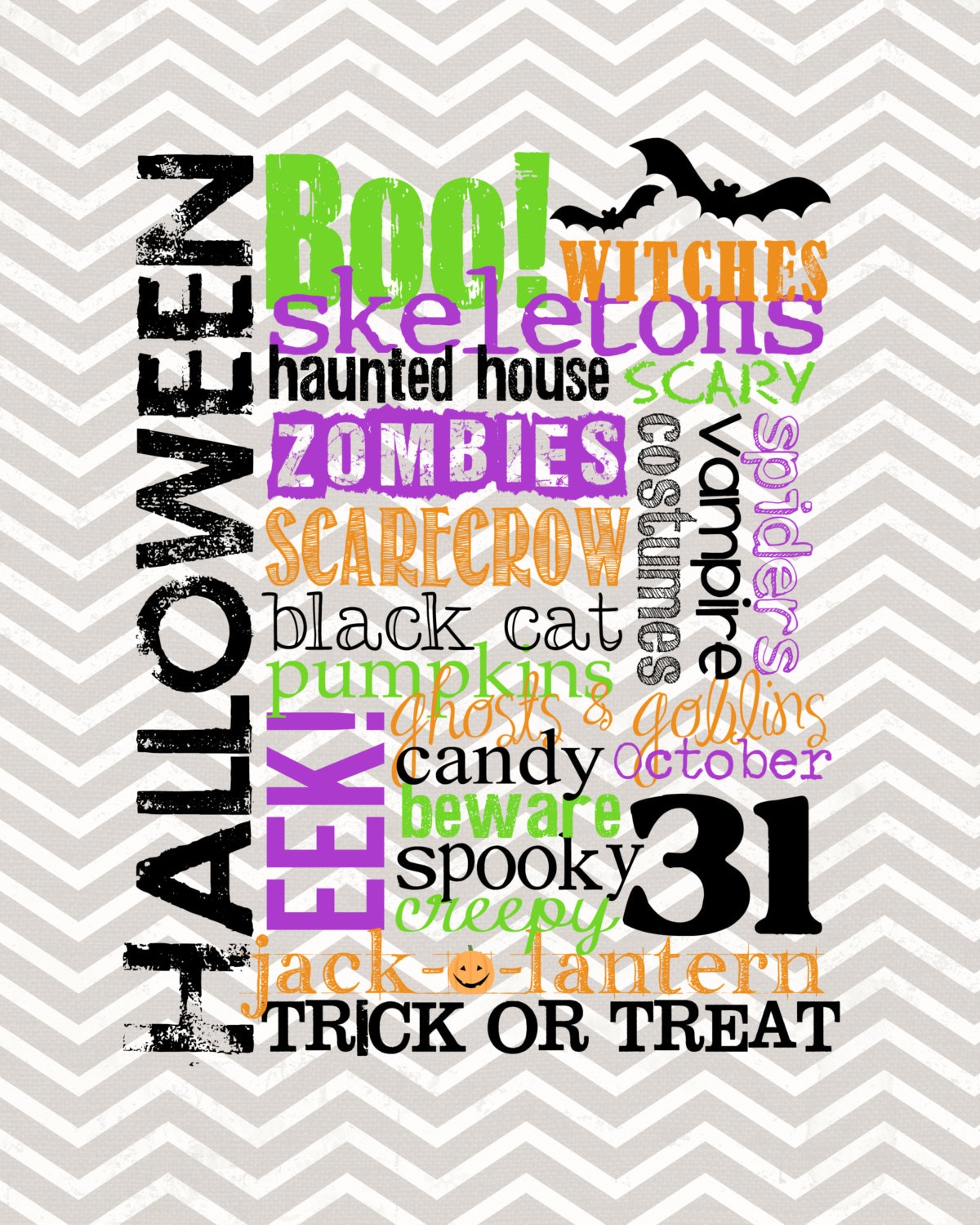 A Festive Halloween Subway Art - Etsy