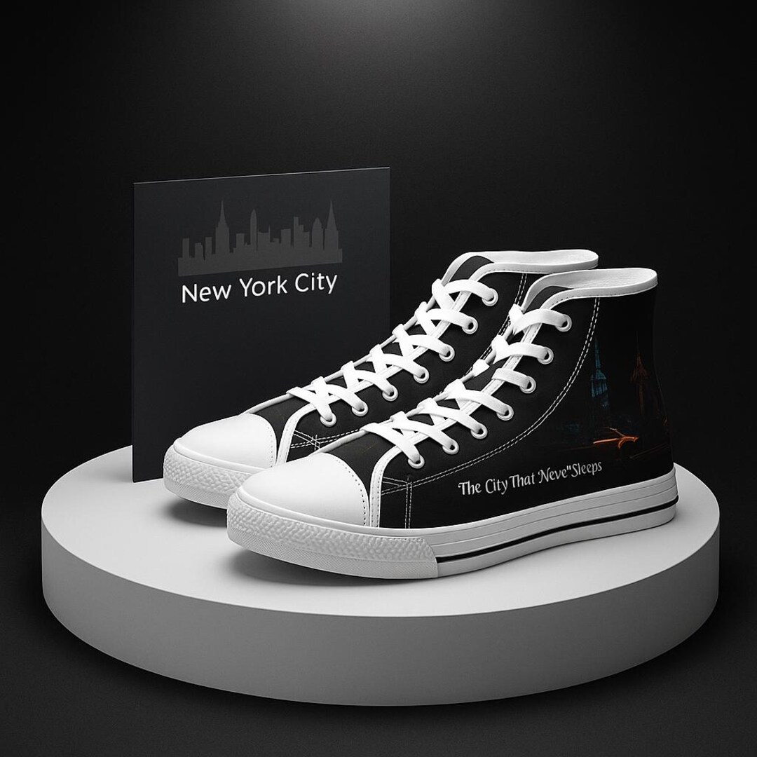 NYC Skyline Sneakers – Statue of Liberty & Taxi Design, Urban ...