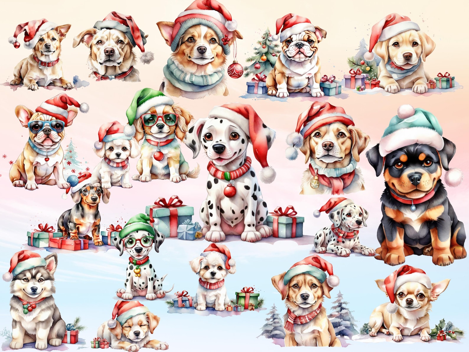 Huge Collection 280 Dog Watercolor PNG Bundle - Etsy Canada