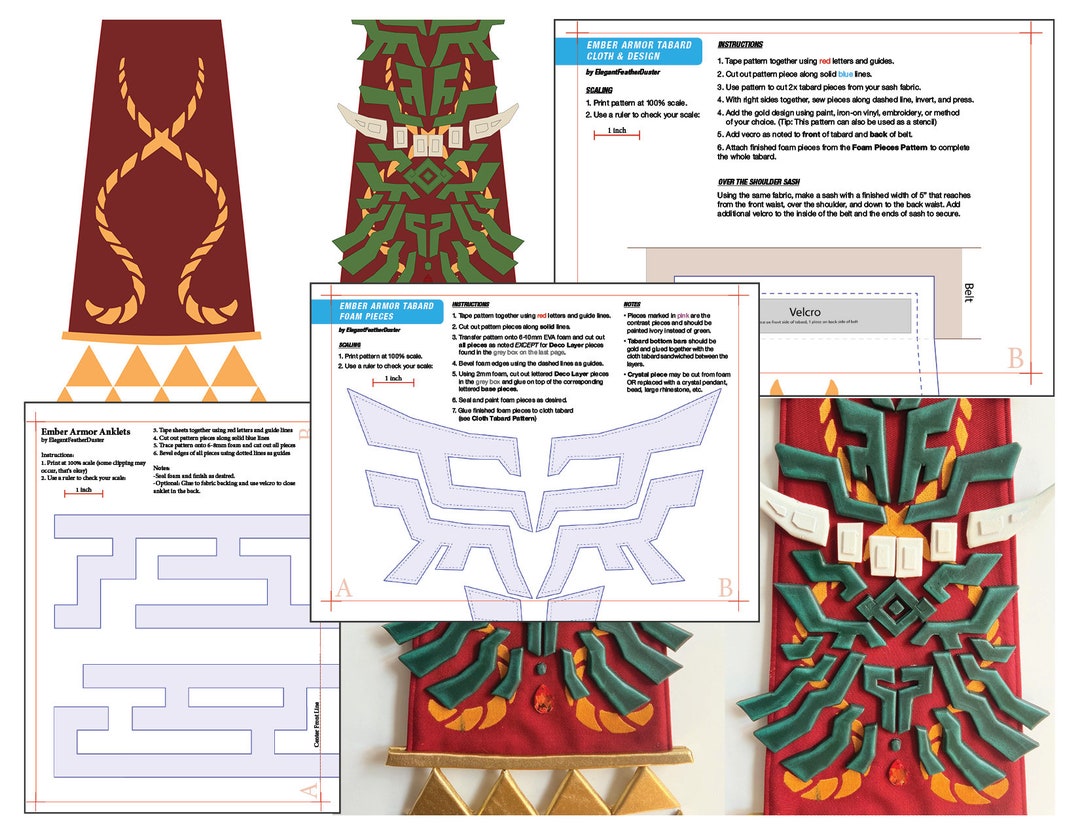 Ember Armor Tabard & Anklets (totk) - Printable Sewing and Foam Pattern ...