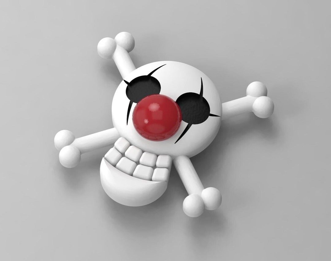 Buggy the Clown Skull and Crossbones (OP) - 3D Model for 3D Printing ...