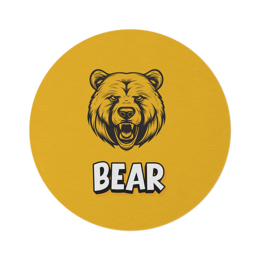 Bear-themed Round Rug, Cozy Home Decor, Wild Animal Rug, Nature ...