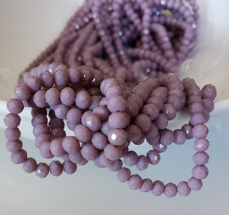 Lavender Faceted Glass Abacus Beads Rondelles 4x3mm for Your - Etsy