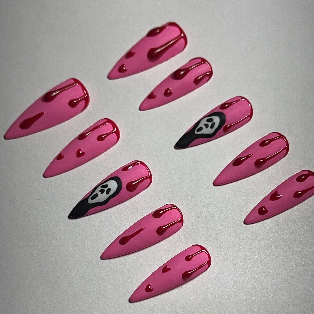 I See Something Red! Ghost Face Inspired Press on Nails - Etsy
