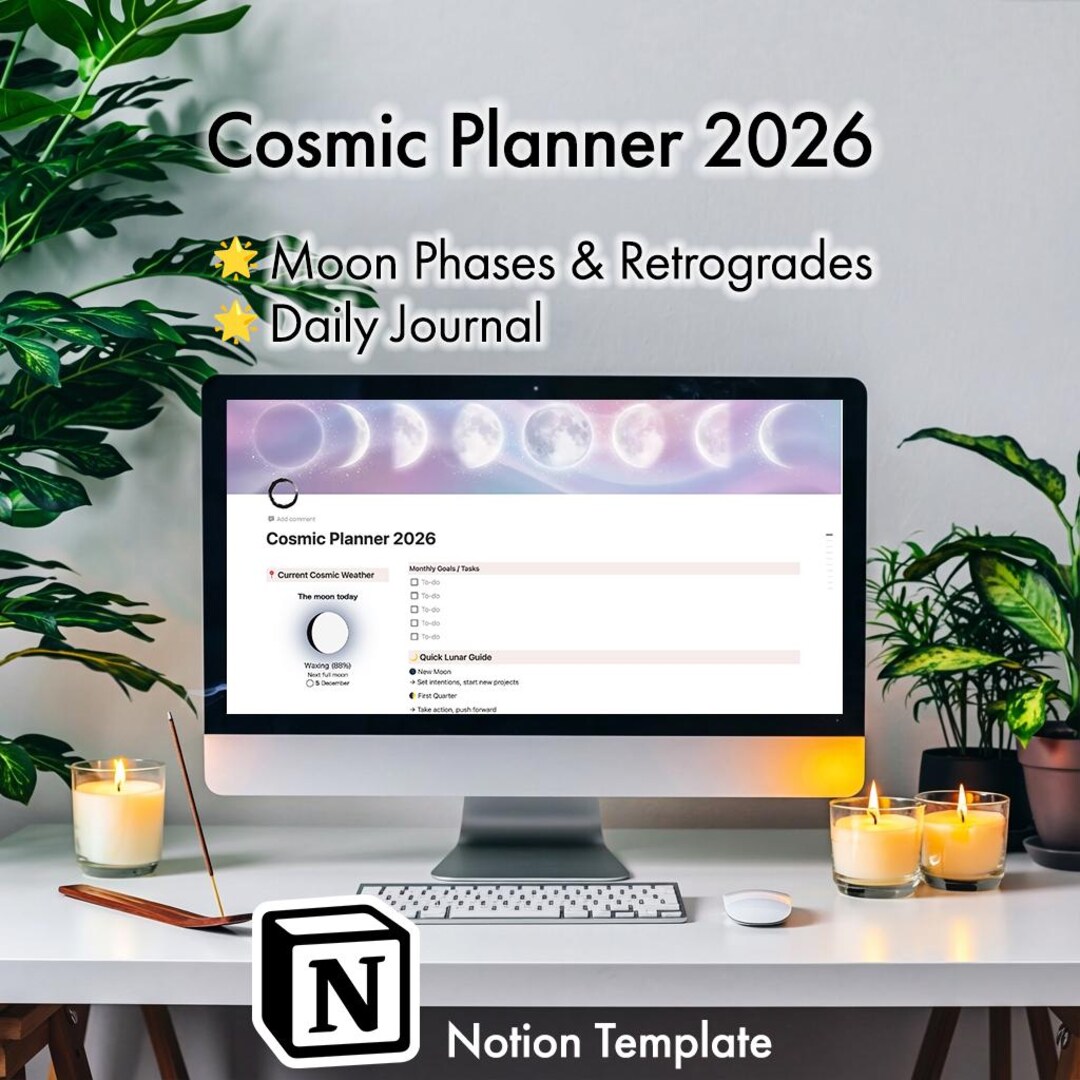 Cosmic Planner 2026 - Astrology Notion Template With Moon Phases and ...