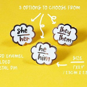 She / Her Pronoun Pin - Enamel Metal Pin Badge - Pride - Etsy UK
