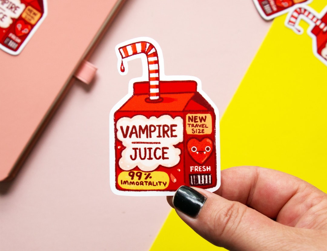 Vampire Juice Box Sticker - Halloween Dracula Blood Vinyl Die Cut ...