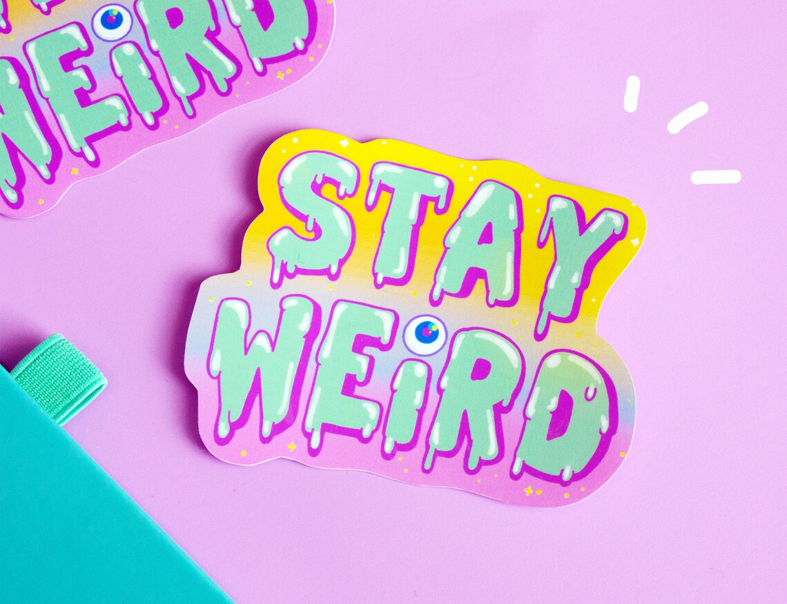 Stay Weird Sticker Halloween Spooky Sticker Pastel Rainbow - Etsy