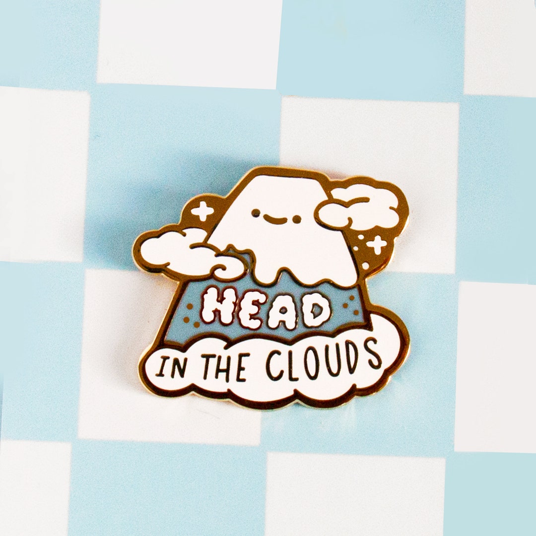 Mountain Enamel Pin Head in the Clouds Daydreamer Gift for Teenager Her ...